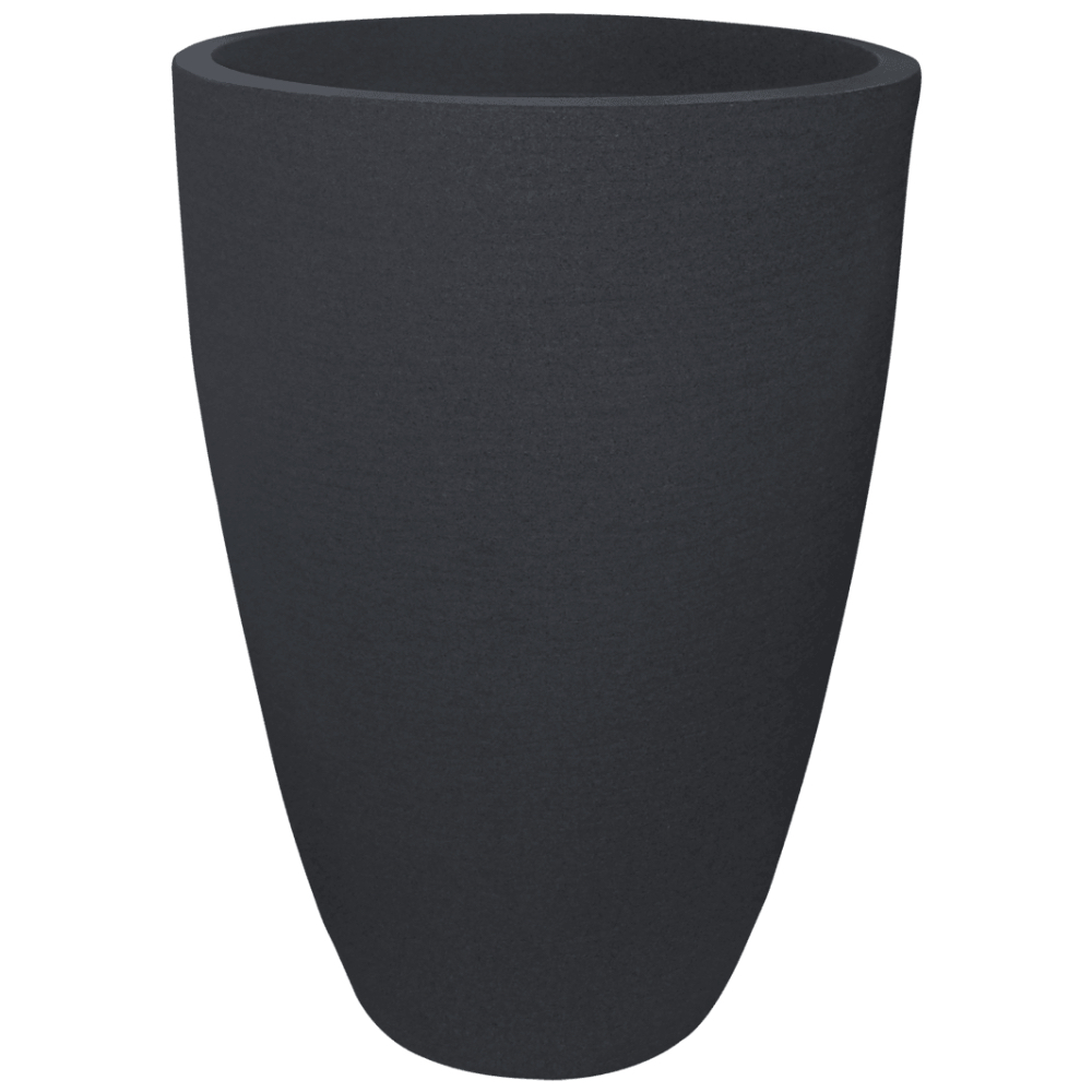 14″ Pot Resin Japi Tall Modern Conic Lead Black – Spencer's Garden Centre