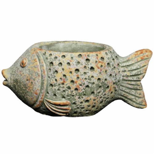 6.5″ Pot Cement Coral Fish – Spencer's Garden Centre